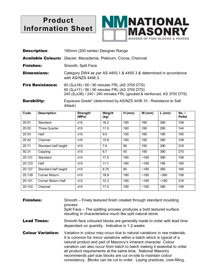 Downloads - National Masonry
